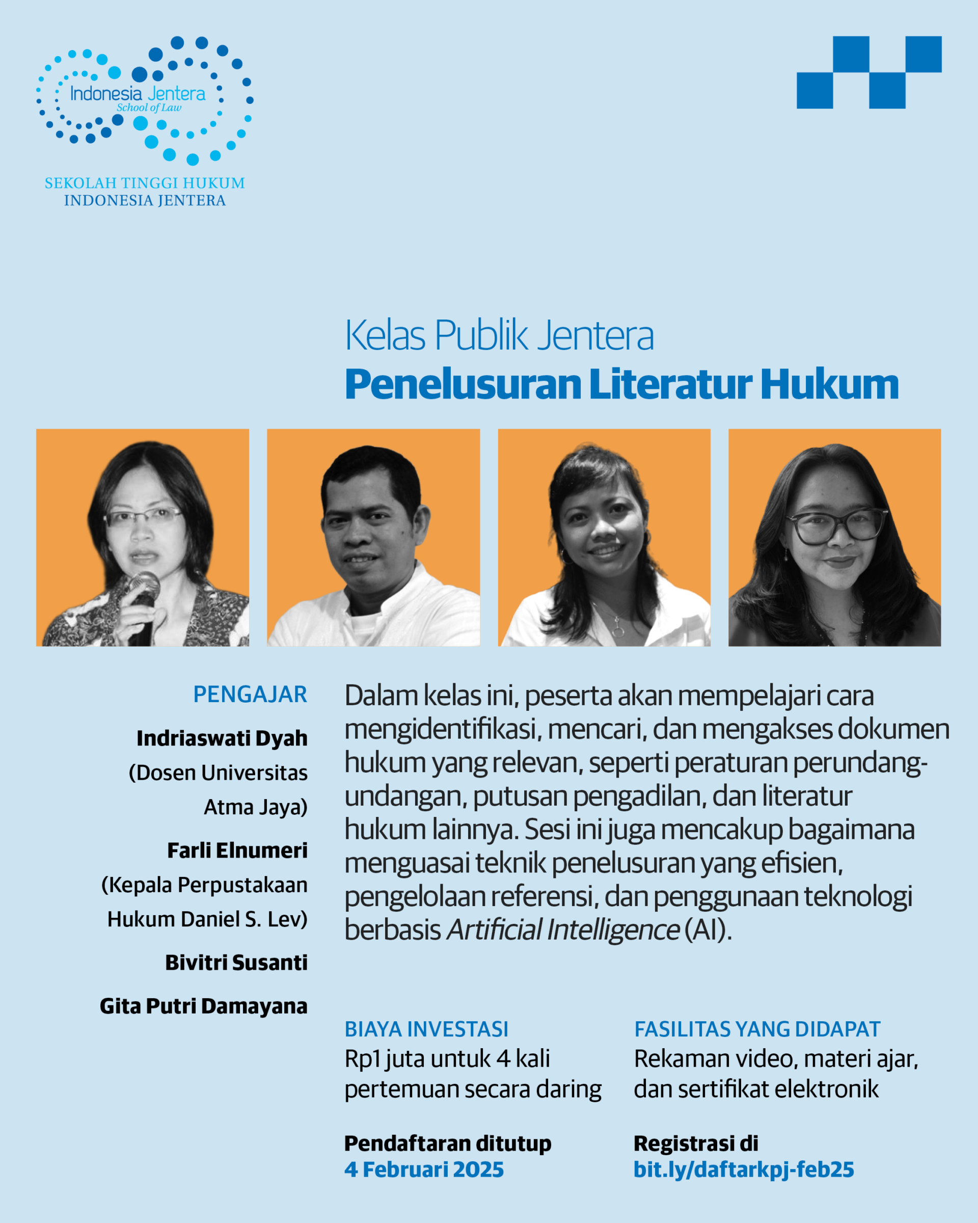 Kelas Publik Jentera Februari 2025 — STH Indonesia Jentera